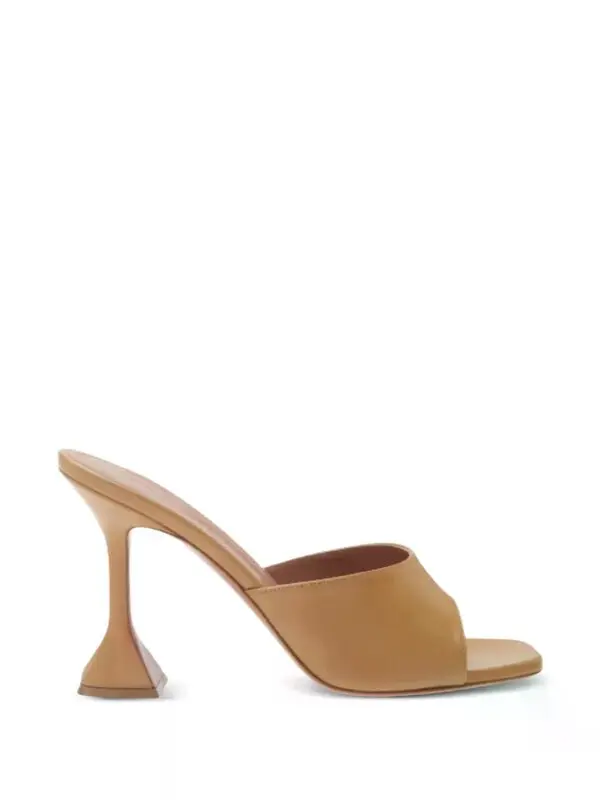Amina Muaddi Lupita Fluted-heel Mules - Brown