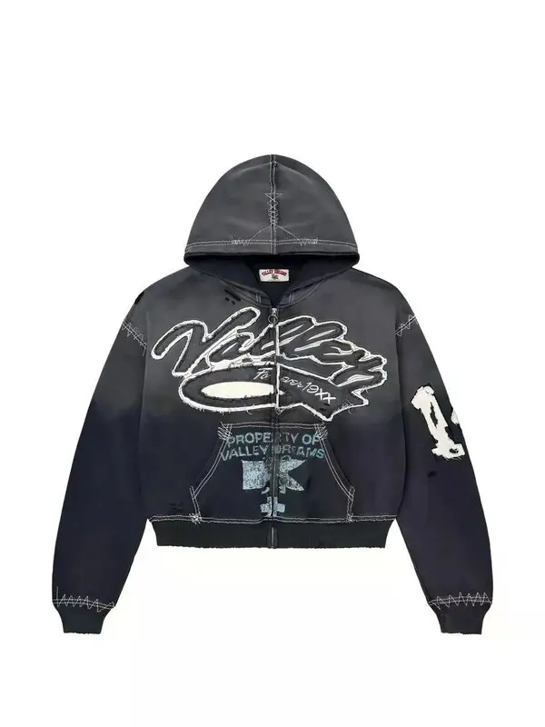 VALE FOREVER Logo-patch Zip-up Hoodie - Black