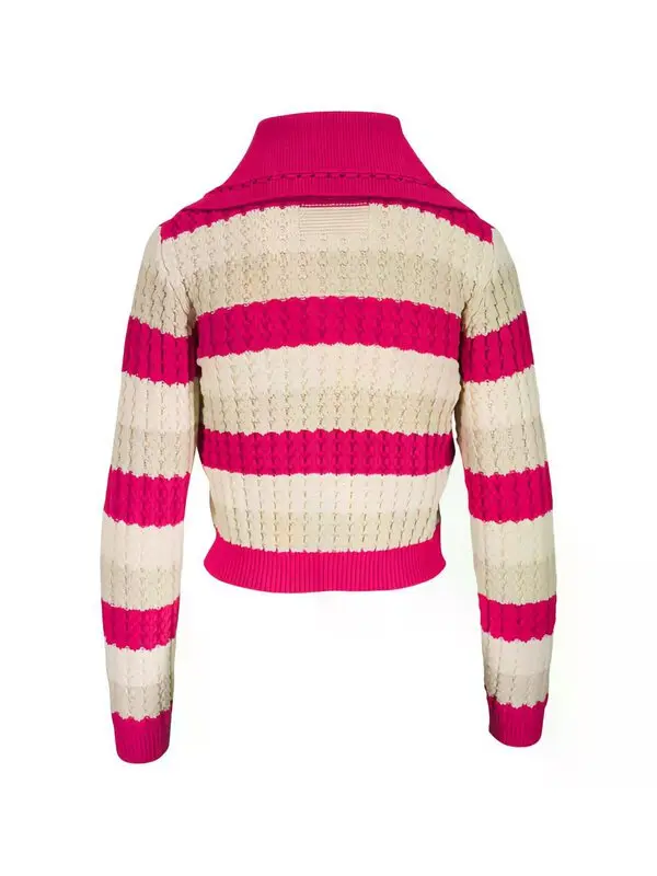 Guest In Residence Kirby Striped Zip-up Cardigan