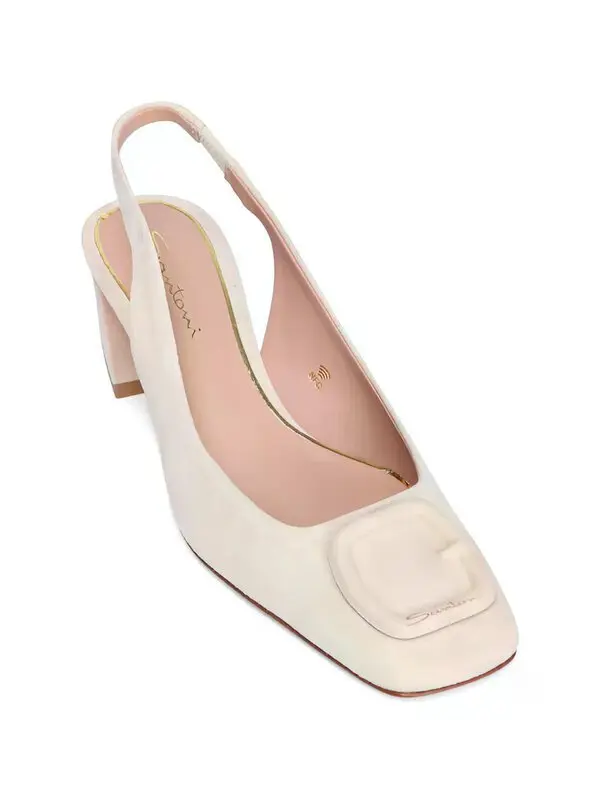 Santoni Slingback Sandals With Buckle Detail - Neutrals