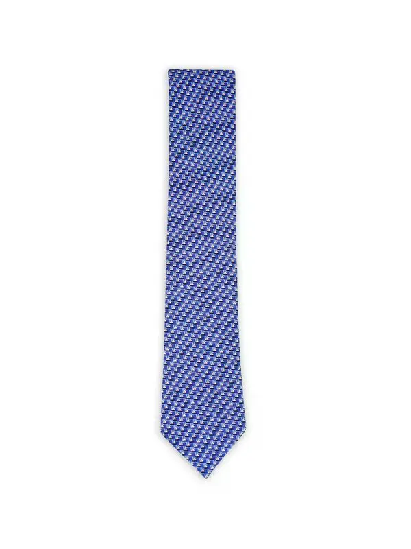 Zegna Silk Sailboat Print Neck Tie