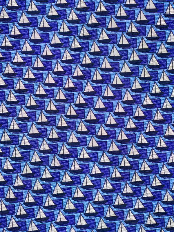 Zegna Silk Sailboat Print Neck Tie