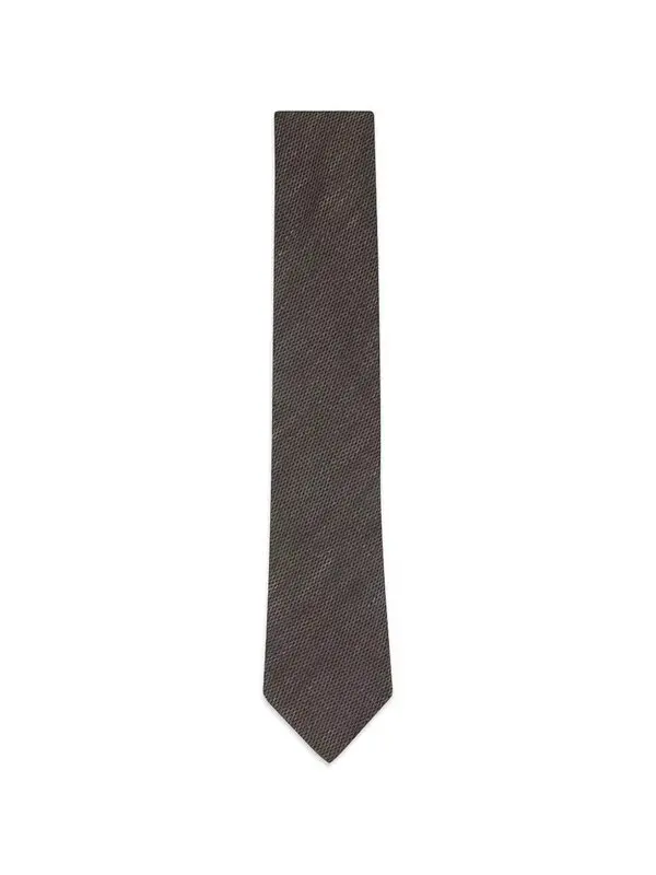 Zegna Textured Silk Tie - Brown