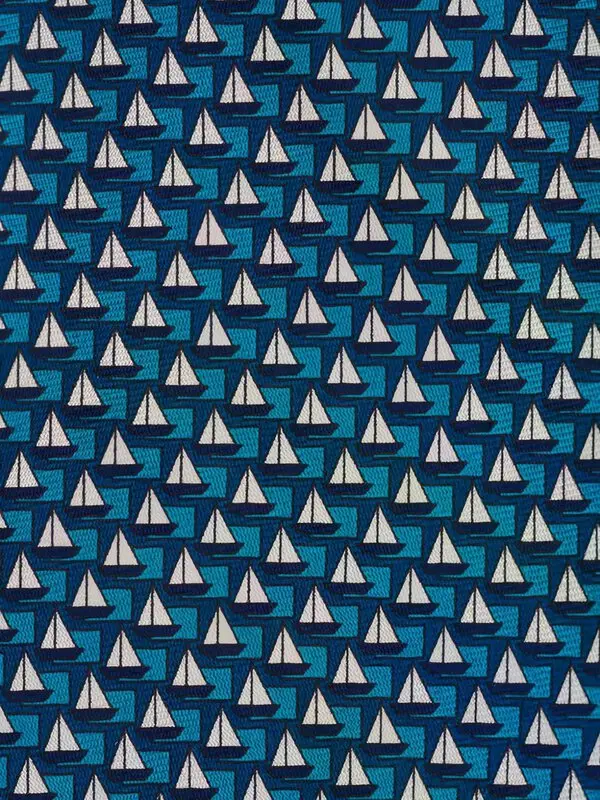Zegna Silk Sailboat Print Neck Tie