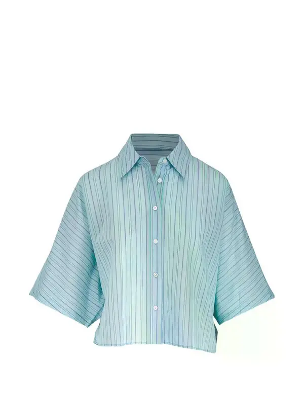AGOLDE Merrin Striped Cropped Shirt