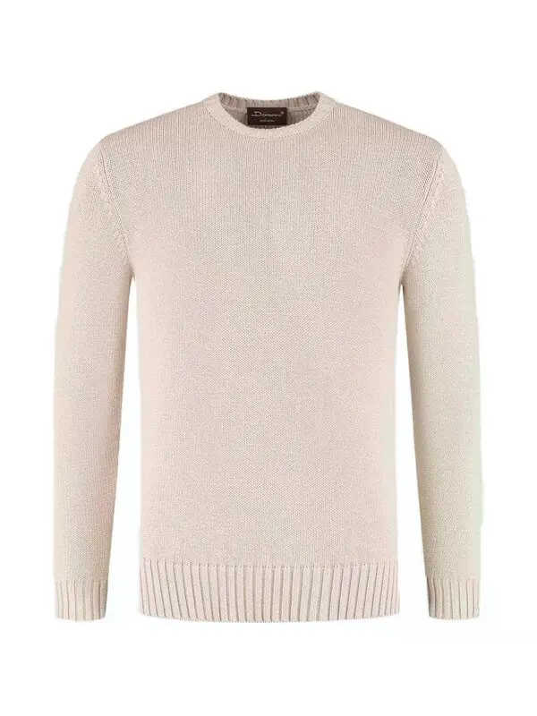 DORIANI CASHMERE Ribbed-trim Crew-neck Sweater - Neutrals