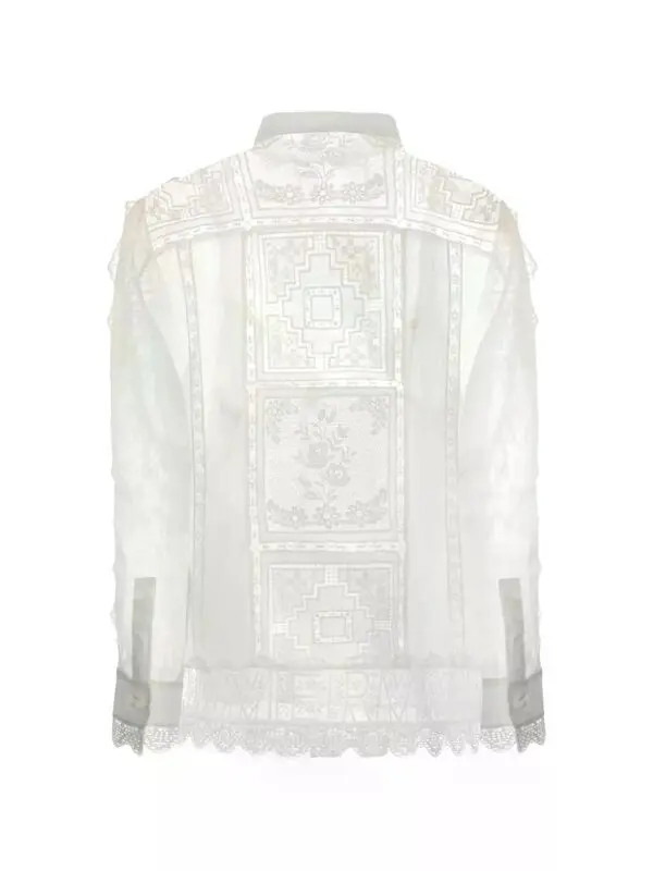 Zimmermann Aster Lace-panelled Shirt - Neutrals