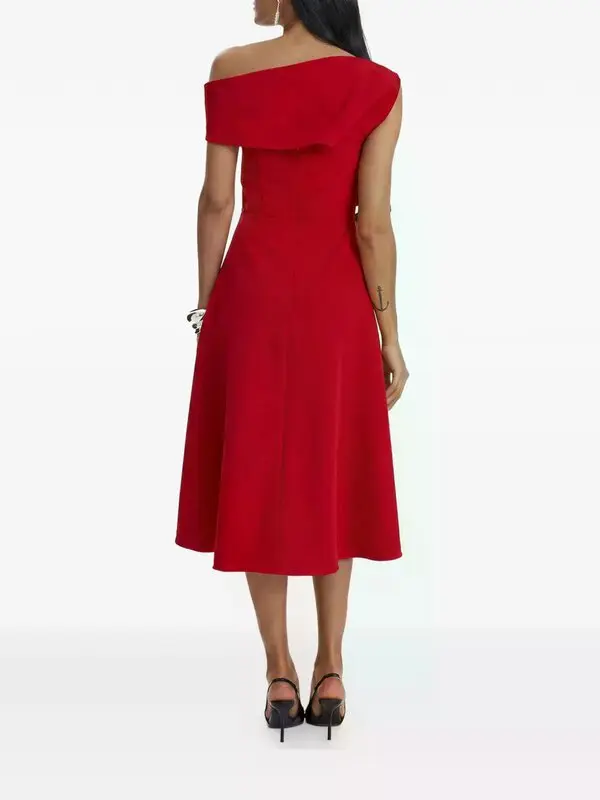 MOOS STUDIO Off-shoulder A-line Midi Dress