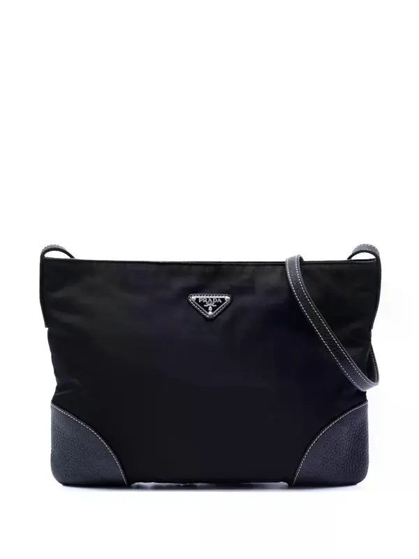 Prada Tessuto Zip Top Crossbody Bag - Black
