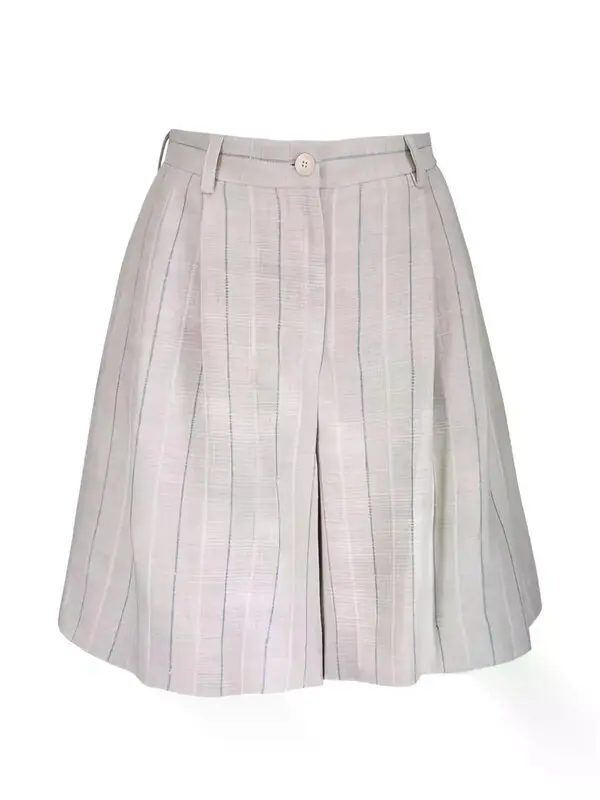 Antonelli Firenze Pinstripe Pleated Shorts - Neutrals