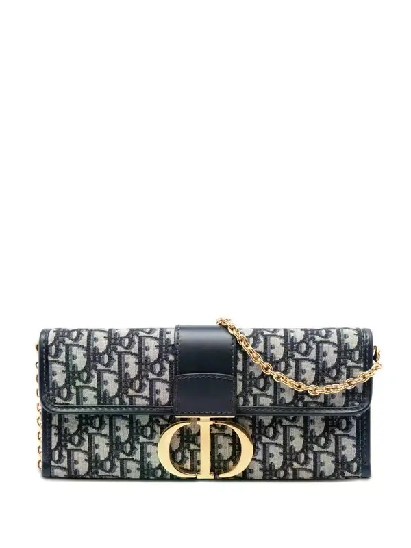 Dior 30 Montaigne Clutch With Chain Crossbody Bag - Blue