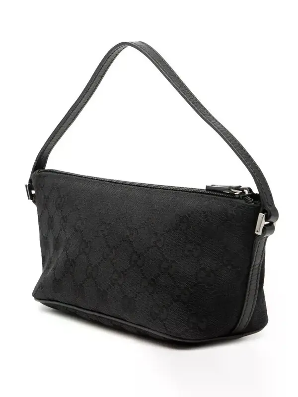 Gucci Gg Canvas Boat Shoulder Bag - Black