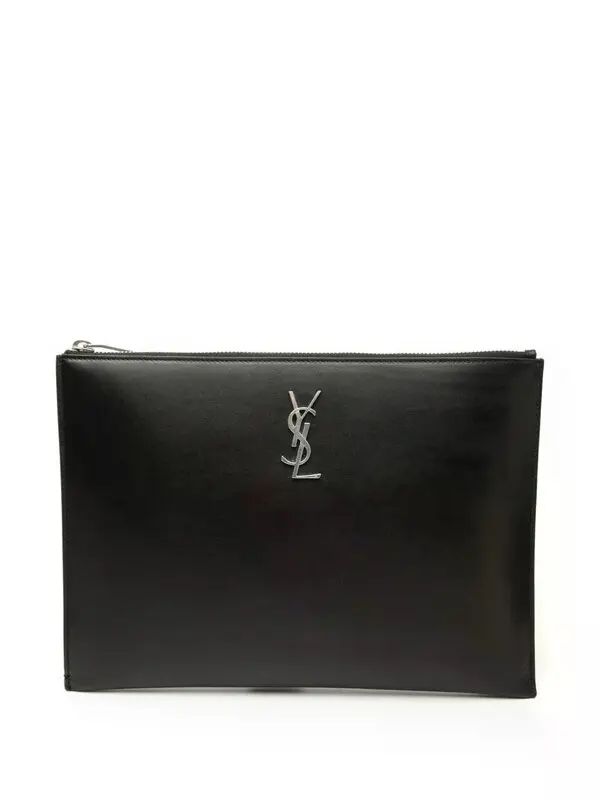 Saint Laurent 2020 Leather Monogram Ipad Case Clutch Bag