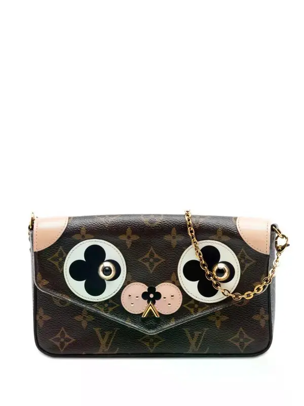 LOUIS VUITTON Monogram Pochette Felicie Crossbody Bag - Brown
