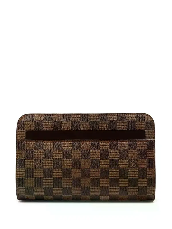 LOUIS VUITTON Damier Ebene Saint Louis Pochette Clutch Bag