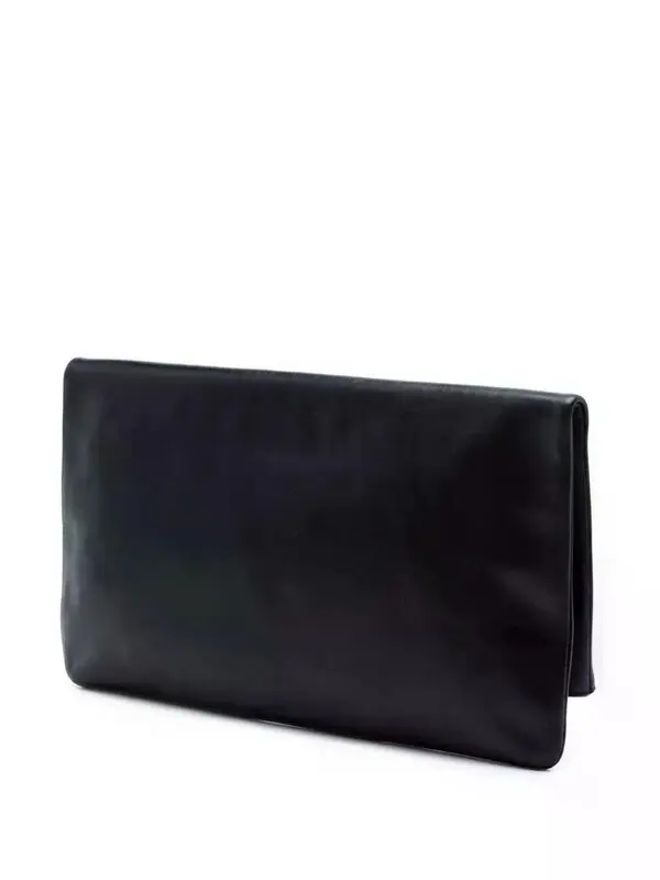 Saint Laurent Leather Fold Over Clutch Bag