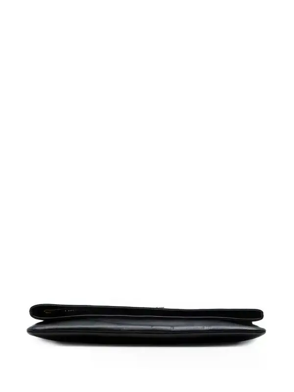 Saint Laurent Leather Fold Over Clutch Bag