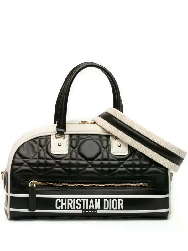 Dior Vibe Zip Bowling Bag Satchel - Black