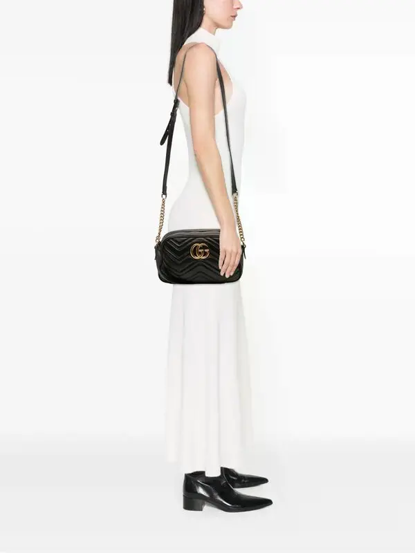 Gucci Gg Marmont Matelassé Leather Crossbody Bag - Black