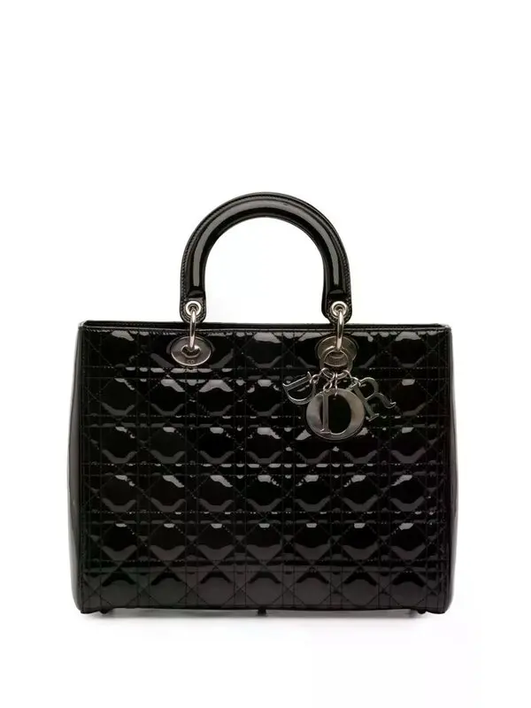 Dior Large Patent Cannage Lady Satchel