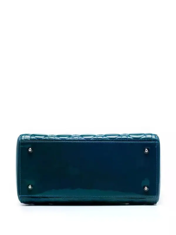 Dior Patent Cannage Lady Satchel - Blue