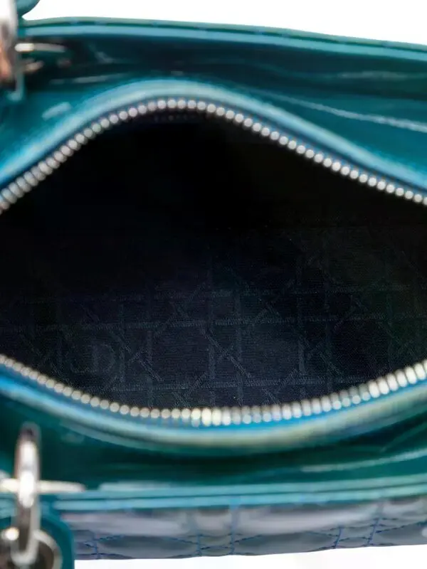 Dior Patent Cannage Lady Satchel - Blue