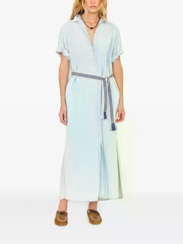 Xirena Linnet Belted Midi Shirt Dress - Blue