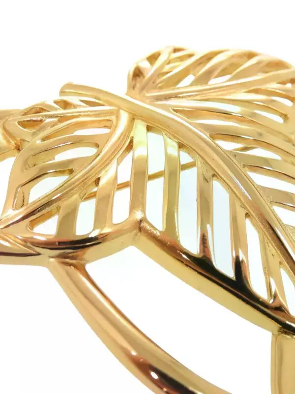 Dior Plated Leaf Brooch