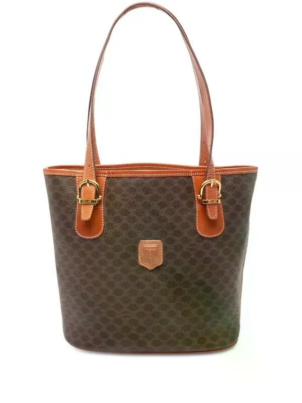 Celine Macadam Coated Canvas Tote Bag - Brown