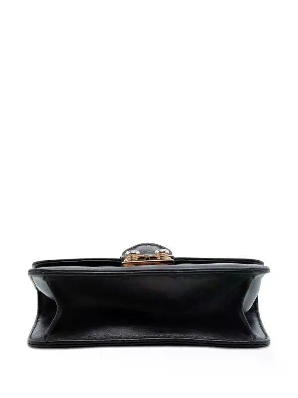 Valentino Garavani Leather Rockstud Glam Lock Crossbody Bag - Black
