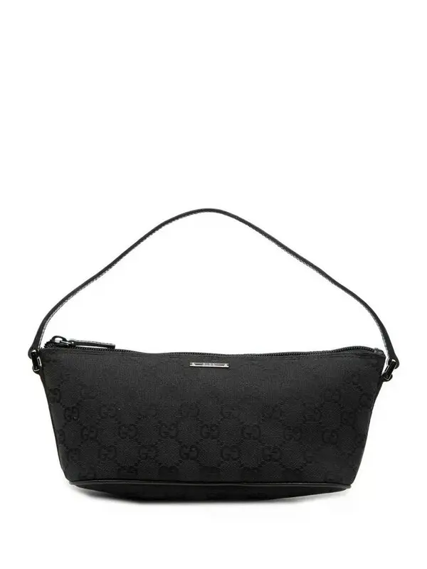 Gucci Gg Canvas Boat Shoulder Bag - Black