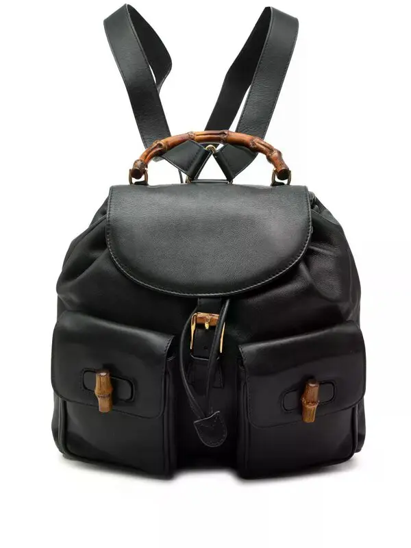 Gucci Calfskin Bamboo Drawstring Backpack