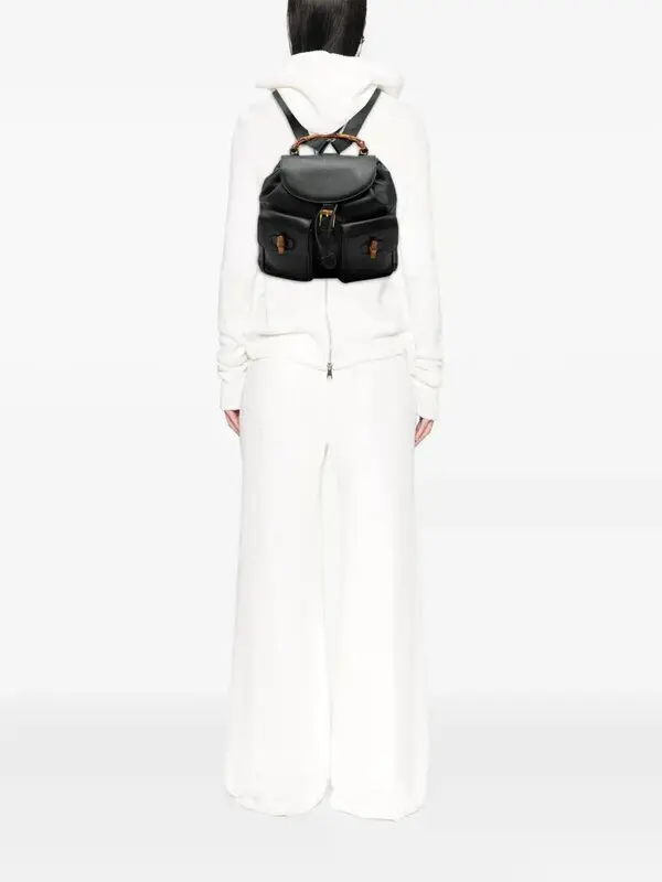 Gucci Calfskin Bamboo Drawstring Backpack