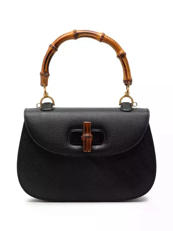 Gucci Grained Calfskin Bamboo Night Satchel