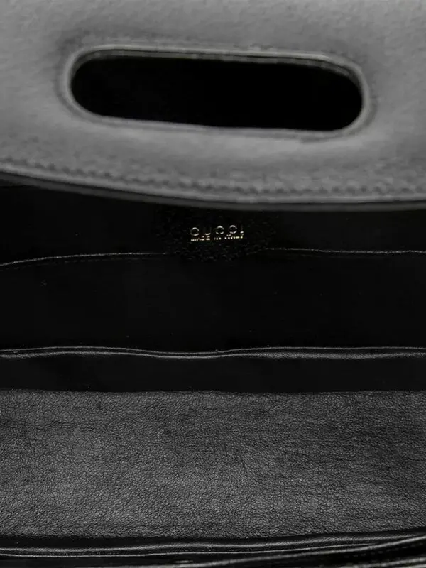 Gucci Grained Calfskin Bamboo Night Satchel