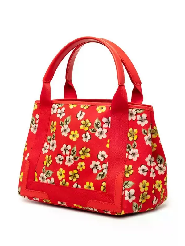 Balenciaga Navy Canvas Floral Print Cabas S Tote Bag - Multicolour