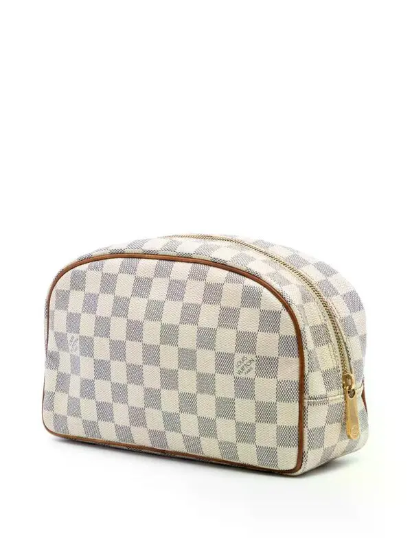 LOUIS VUITTON Damier Azur Toiletry Pouch 25 Clutch Bag - White