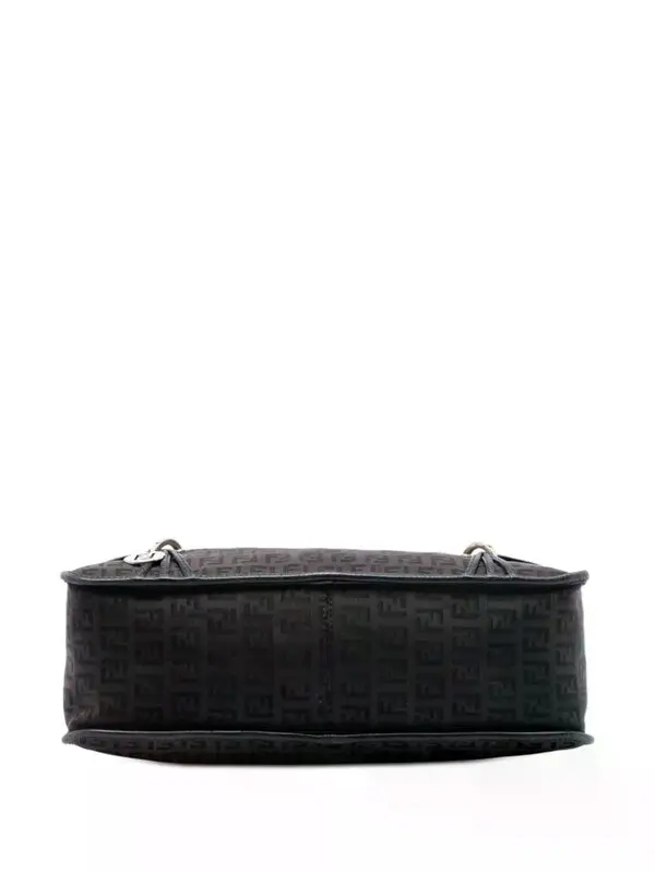 Fendi Zucchino Canvas F Charm Crossbody Bag - Brown