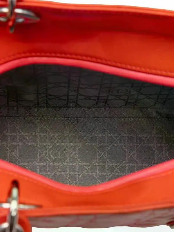 Dior Patent Cannage Lady Satchel - Orange