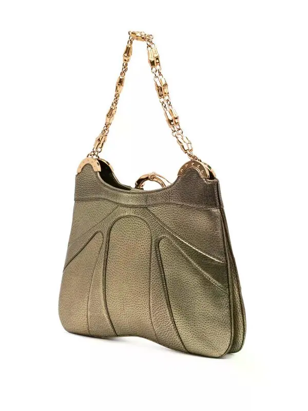 Gucci Metallic Calfskin Bamboo Ring Chain Shoulder Bag