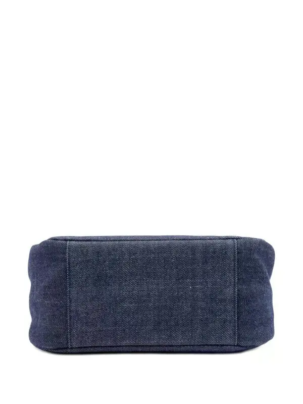 Burberry House Check Canvas Trimmed Denim Handbag