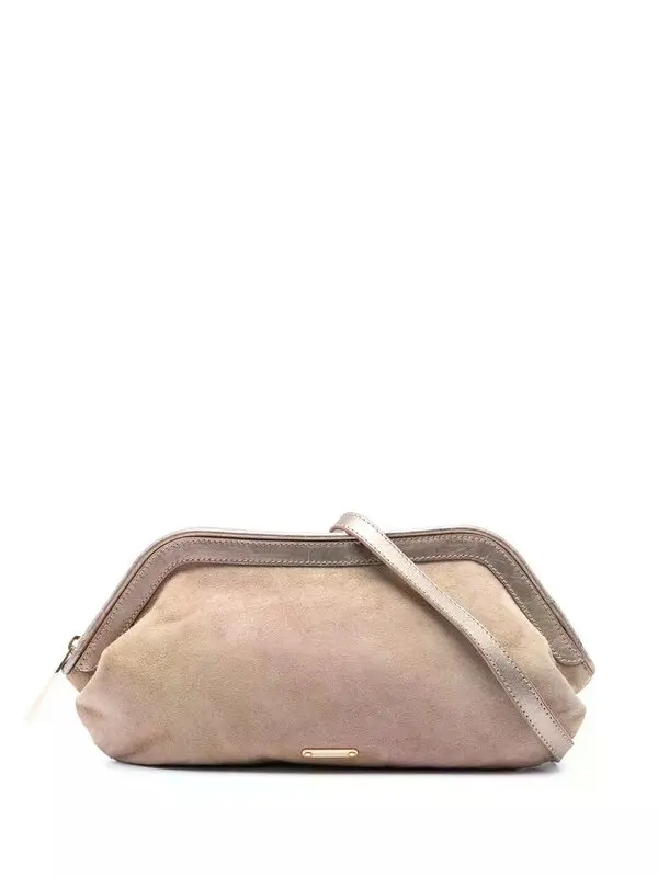 Burberry Suede Frame Crossbody Bag - Brown
