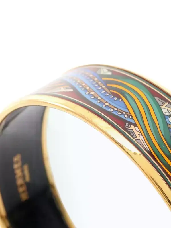 Hermès Enamel And Gold-plated Metal Bangle Bracelet