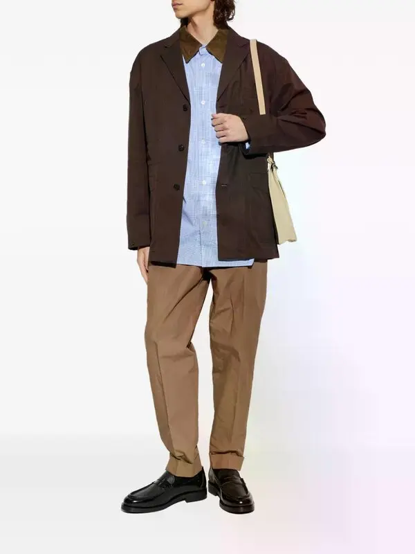 Comme Des Garçons Corduroy-collar Checked Shirt