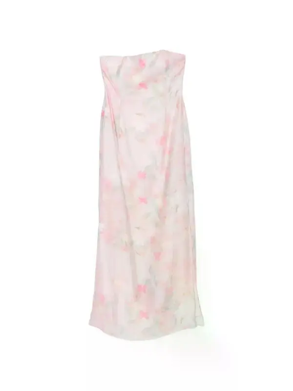 Bernadette Elora Floral-print Strapless Midi Dress - Pink