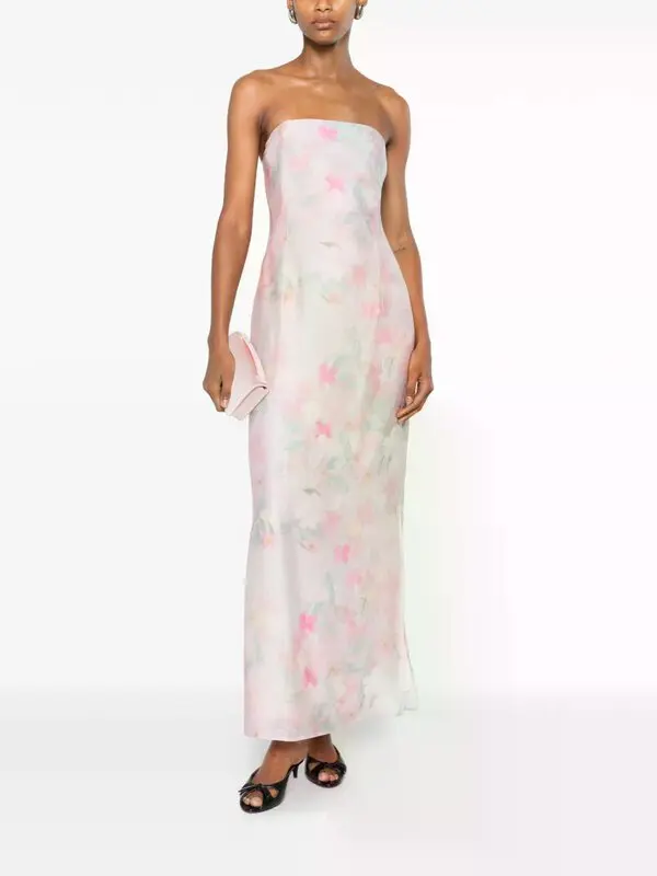 Bernadette Elora Floral-print Strapless Midi Dress