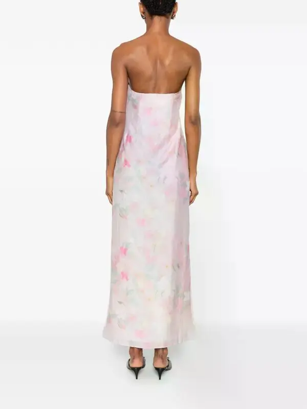 Bernadette Elora Floral-print Strapless Midi Dress