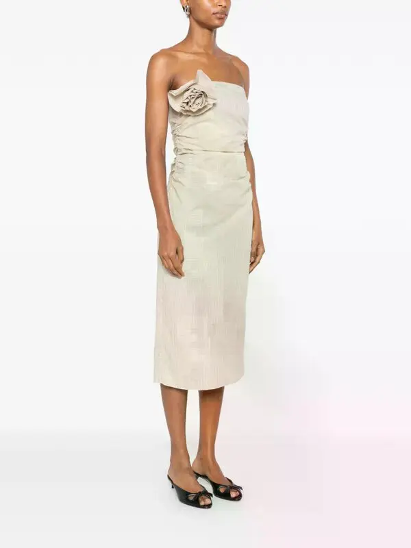 Bernadette Vera Flower-brooch Midi Dress