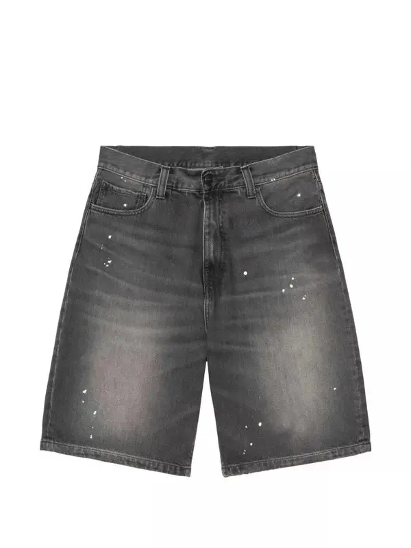 Carhartt Work In Progress Landon Paint-splatter Washed Shorts - Black