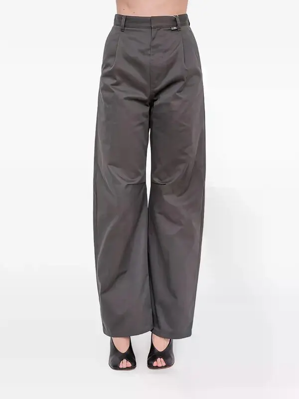 MAISON MARGIELA Chocolate Brown Pleated Wide-leg Trousers